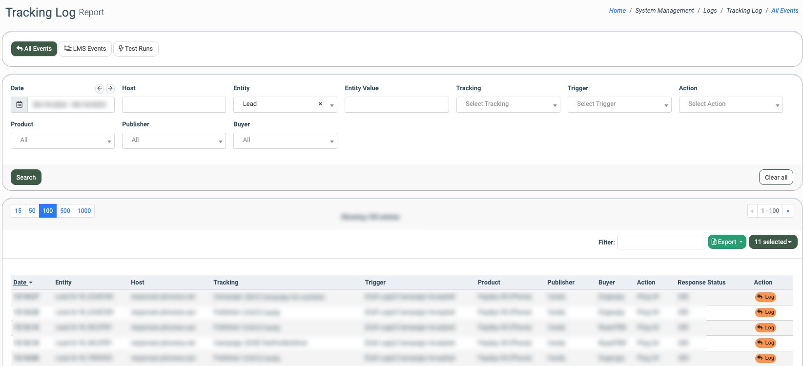 Event Tracking (LMS / Call Logic)